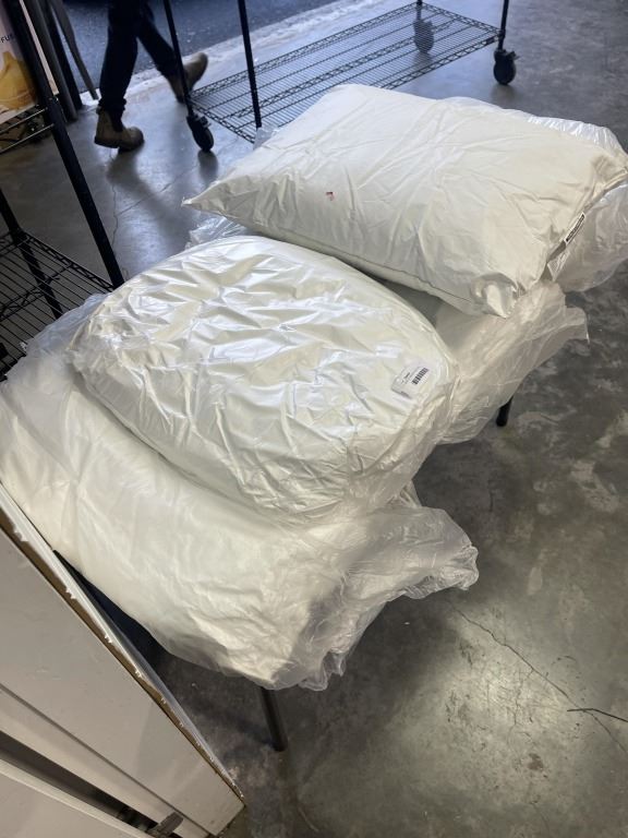 5 NEW STANDARD SIZE PILLOWS, MICROVENT COVERED