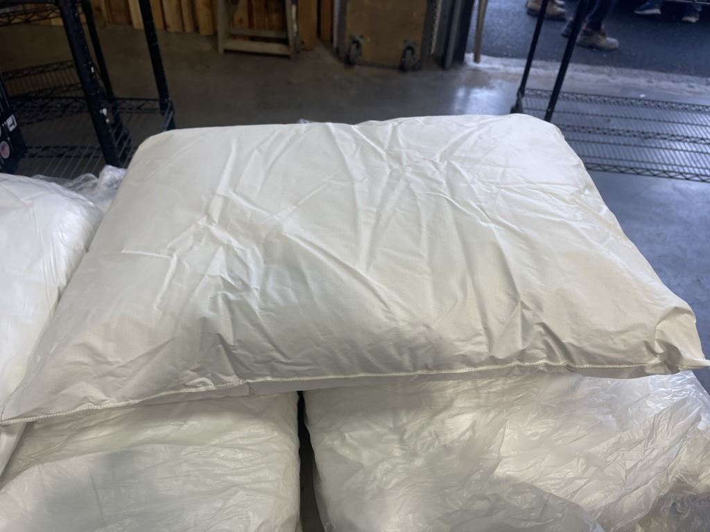 5 NEW STANDARD SIZE PILLOWS, MICROVENT COVERED