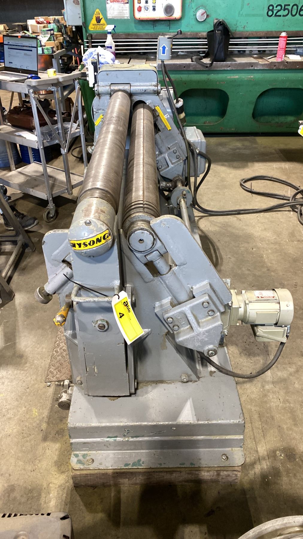 WYSONG B-48 INDUSTRIAL ROLL PLATE BENDING MACHINE APPROX 6'L X 2.5'W X ...