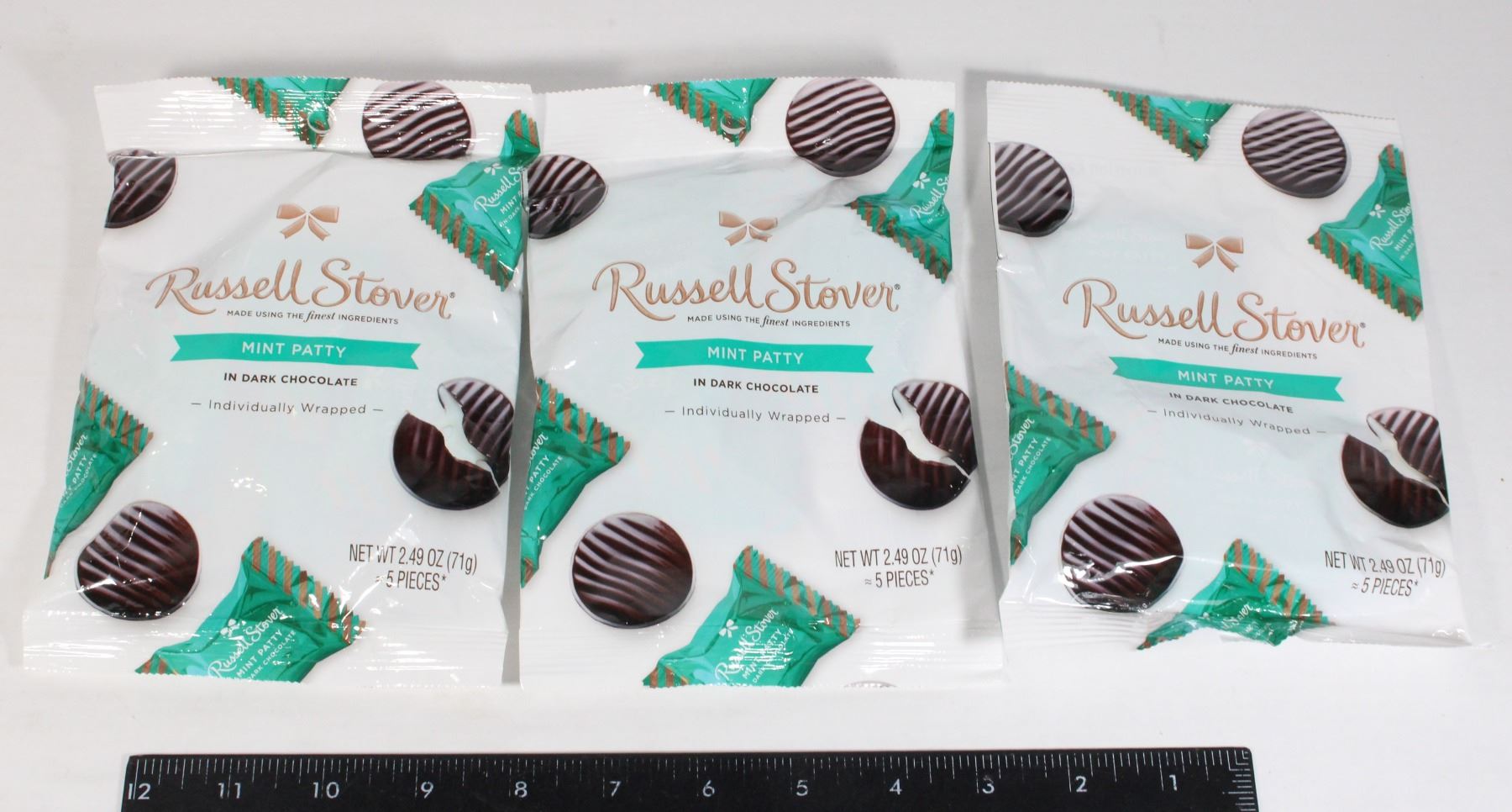 THREE BAGS OF RUSSEL STOVER MINT PATTY