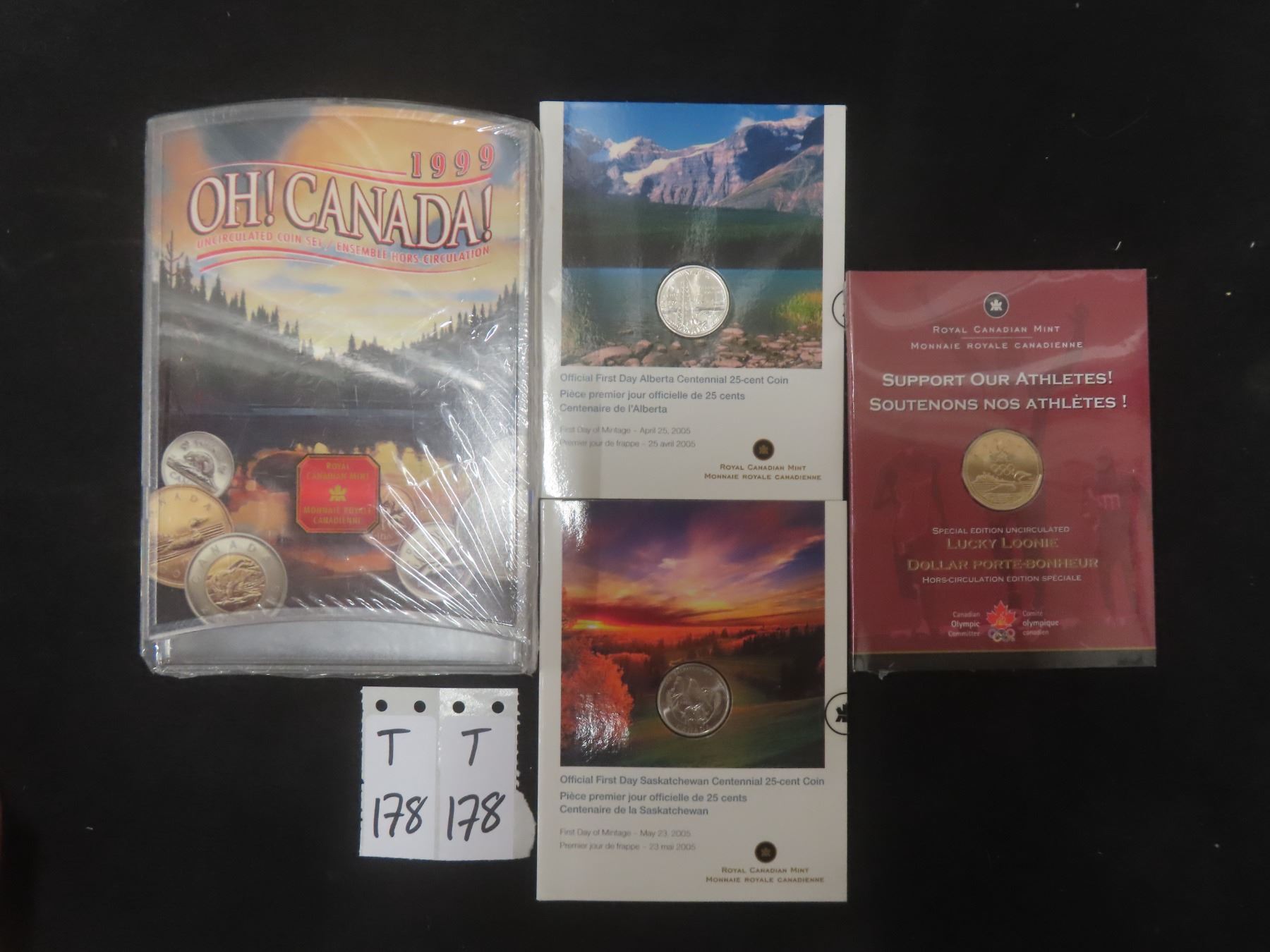 1999 Canadian Uncirc Coin Set, 2004 Olympic Lucky Loonie, Official 1st ...