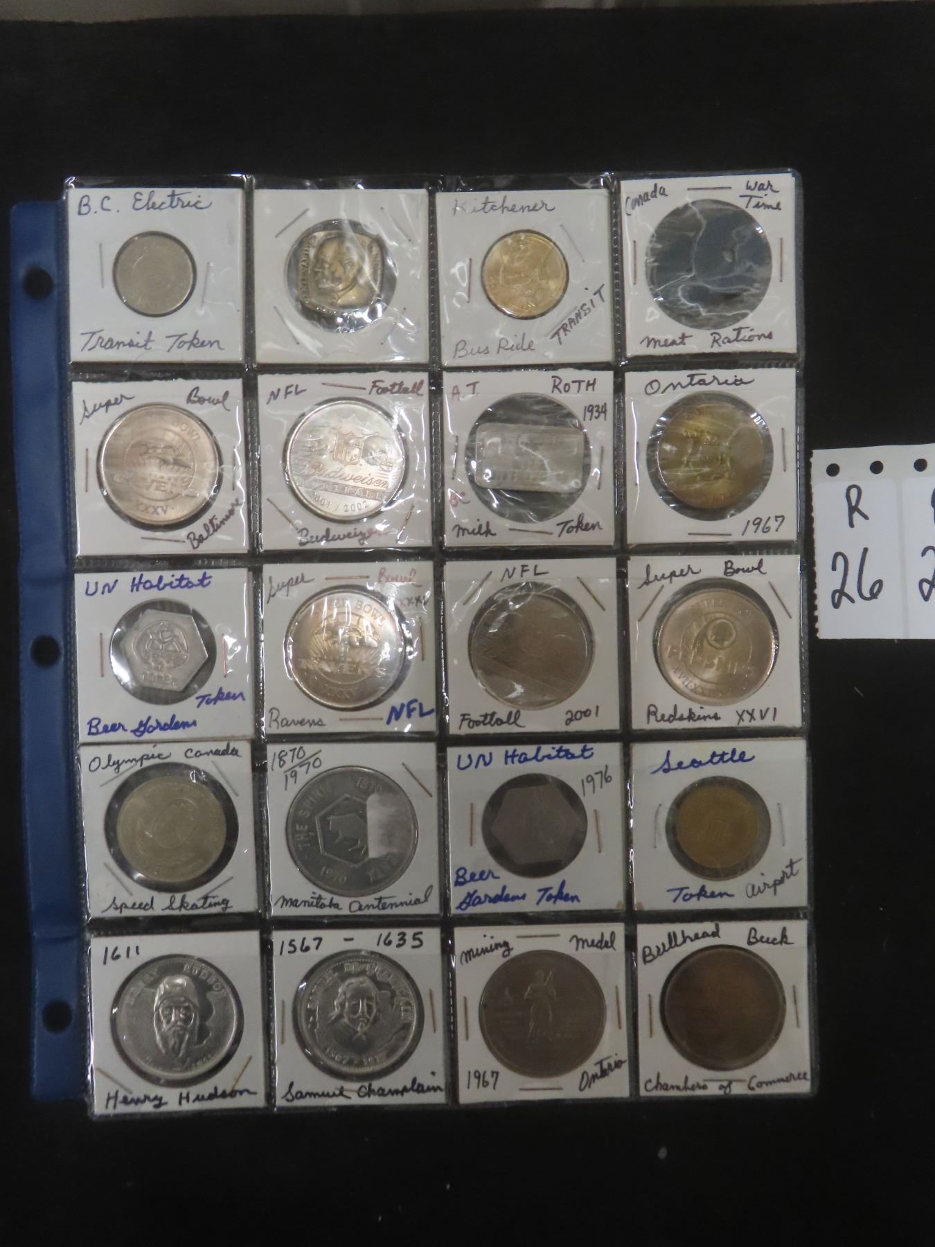 20 Tokens & Medallions