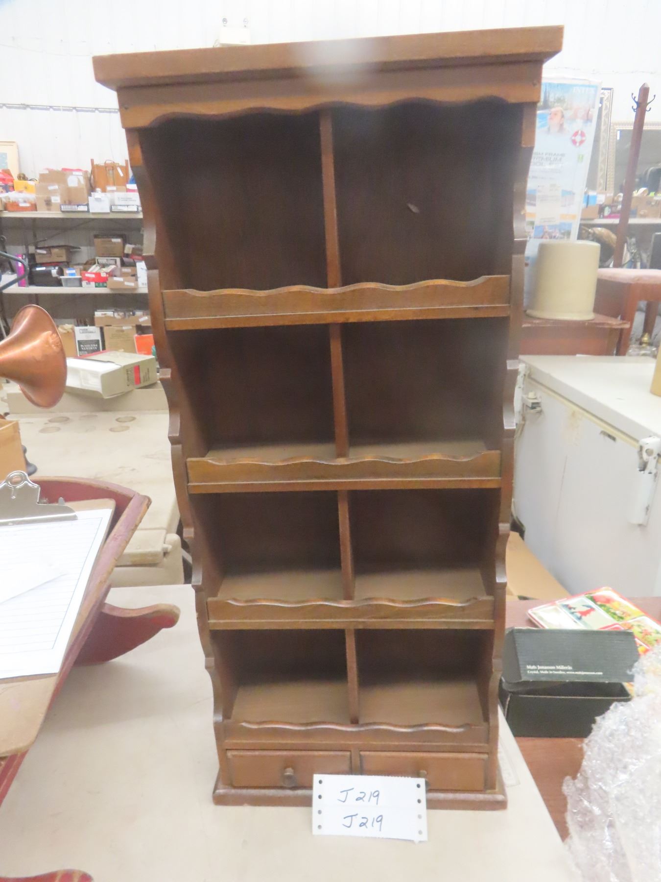 Wood Whatnot Cabinet With 2 Drawers, 25 1/2" x 11 1/2" x 4 1/2"