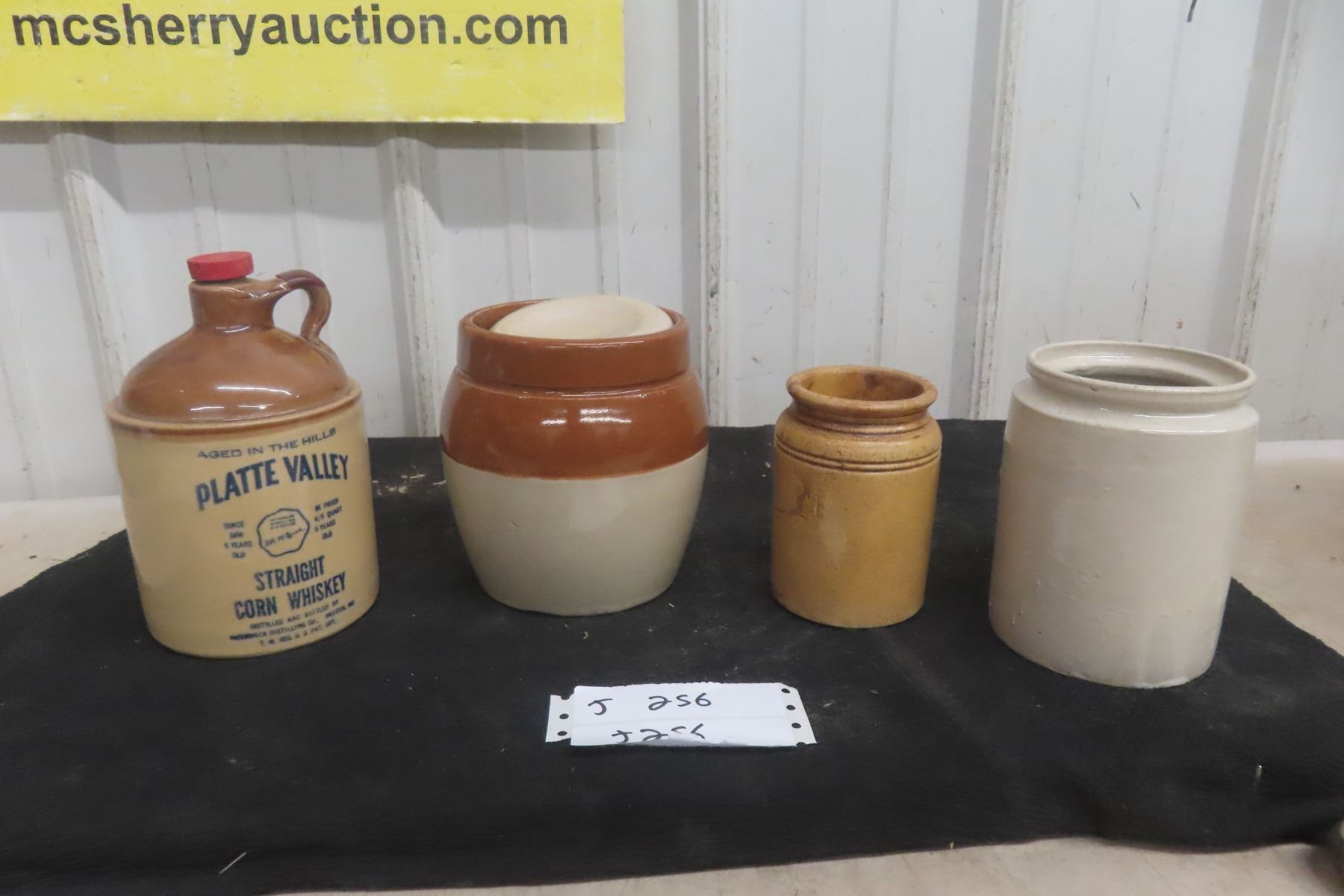 4 Stoneware Mini Jugs And Small Preserve Crocks