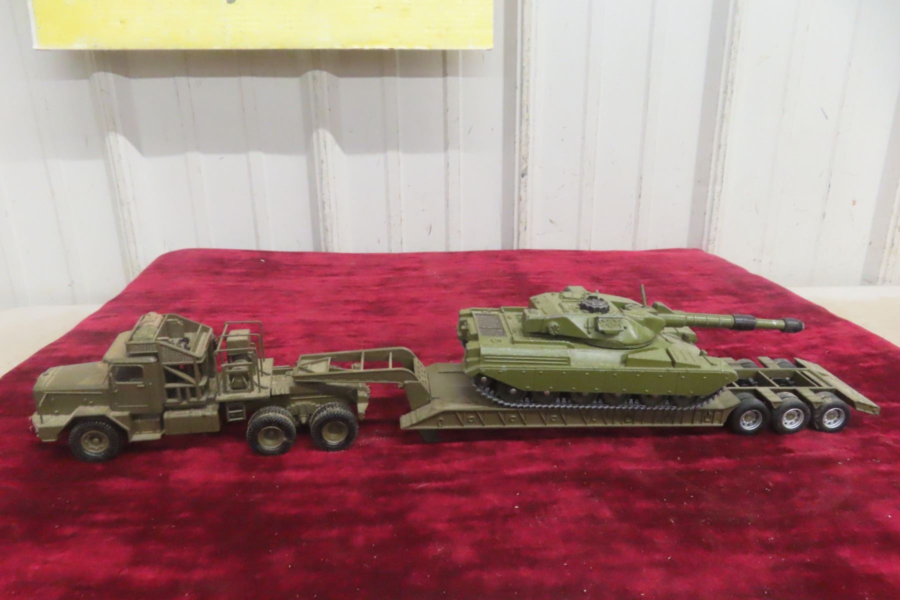 Dinky Military Truck And Trailer, Tank 6" Long Plus Gun, 18" Long