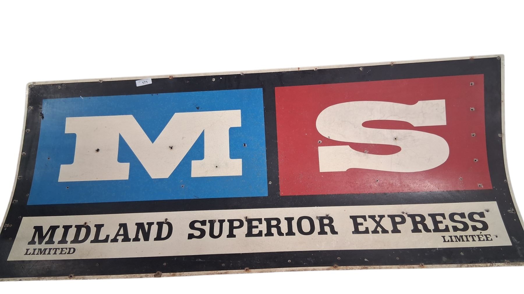 2 1950s Midland Superior Express signs on heavy sign board 78"x32" each