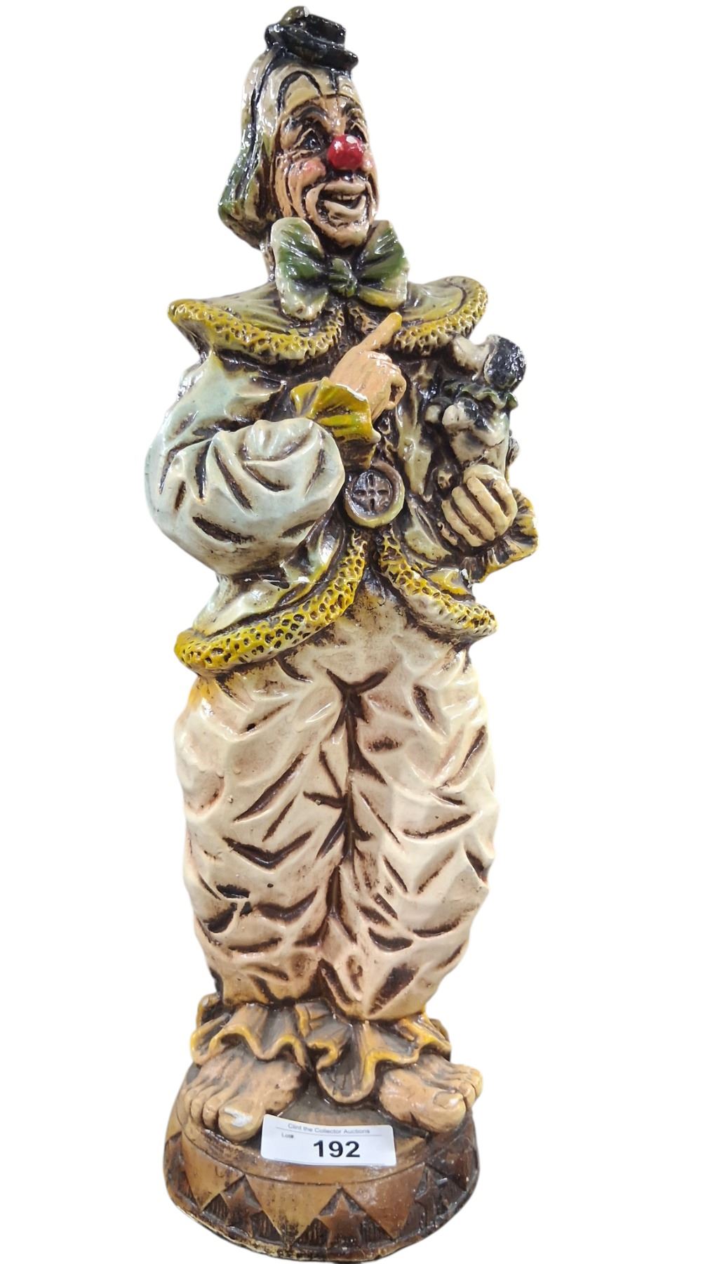 Vintage large clown statue, 23" tall