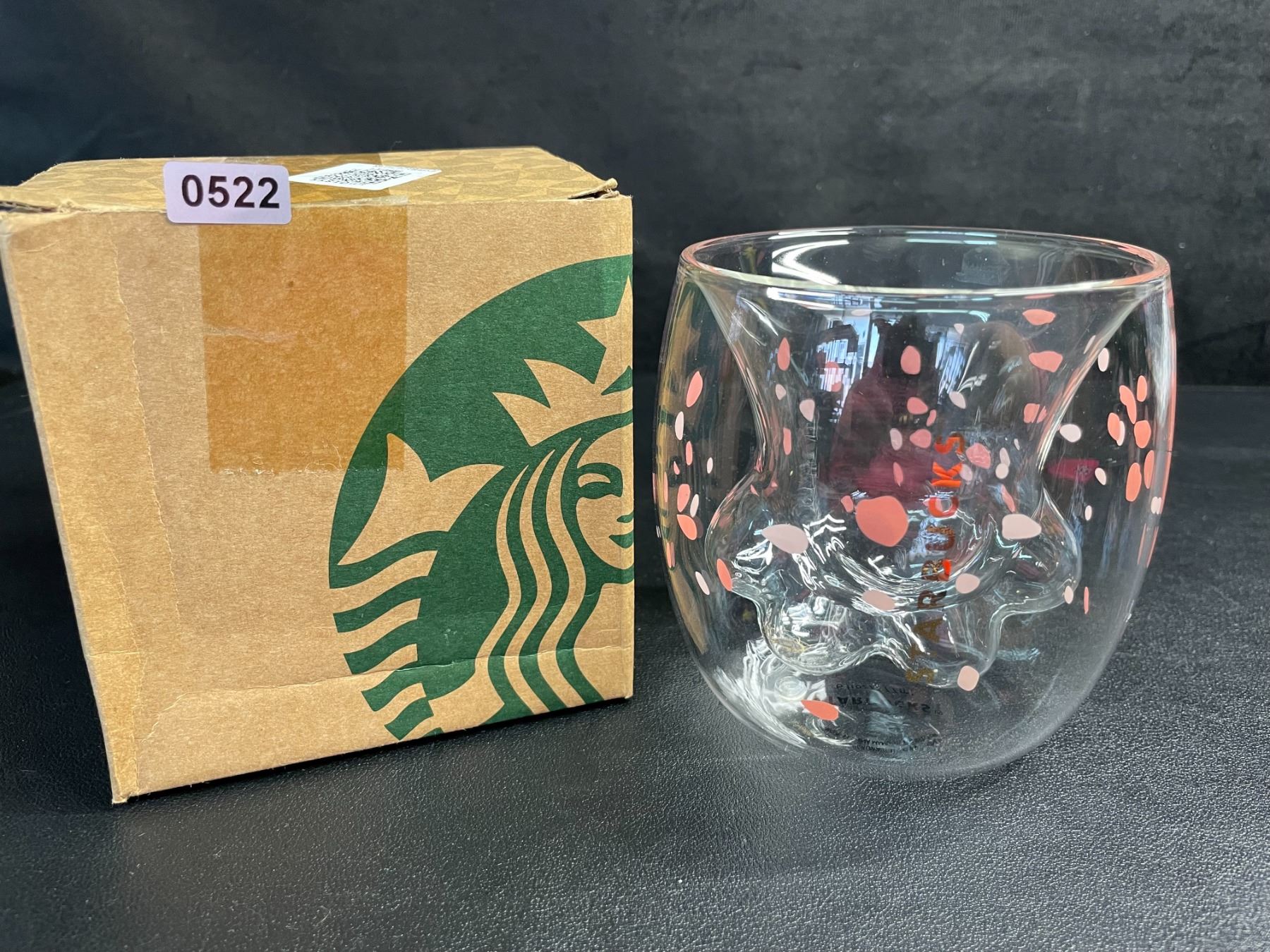 1 Starbucks Double-Wall Glass Mug - Clear Cherry Blossom/Paw Print ...