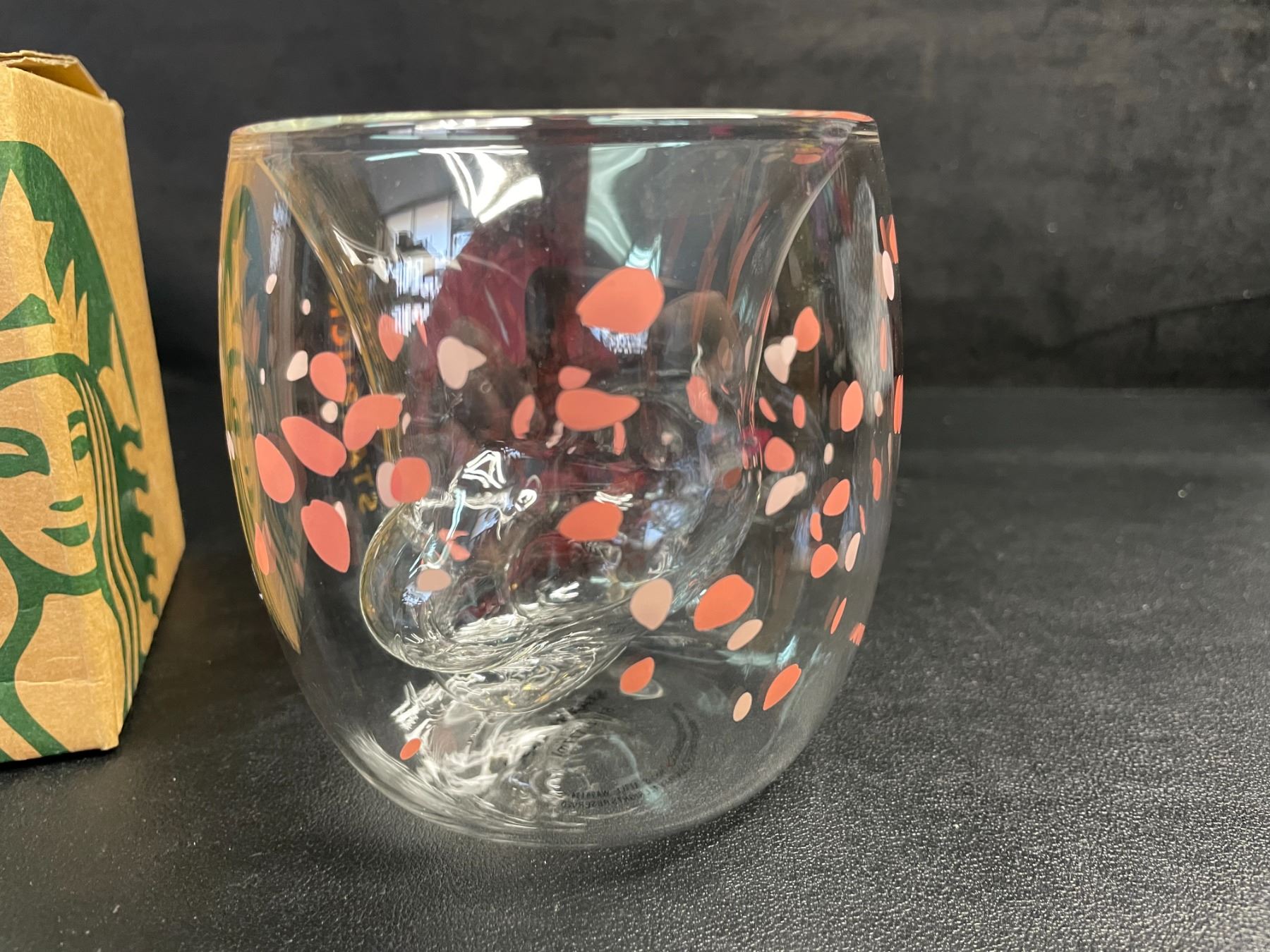 1 Starbucks Double-Wall Glass Mug - Clear Cherry Blossom/Paw Print ...