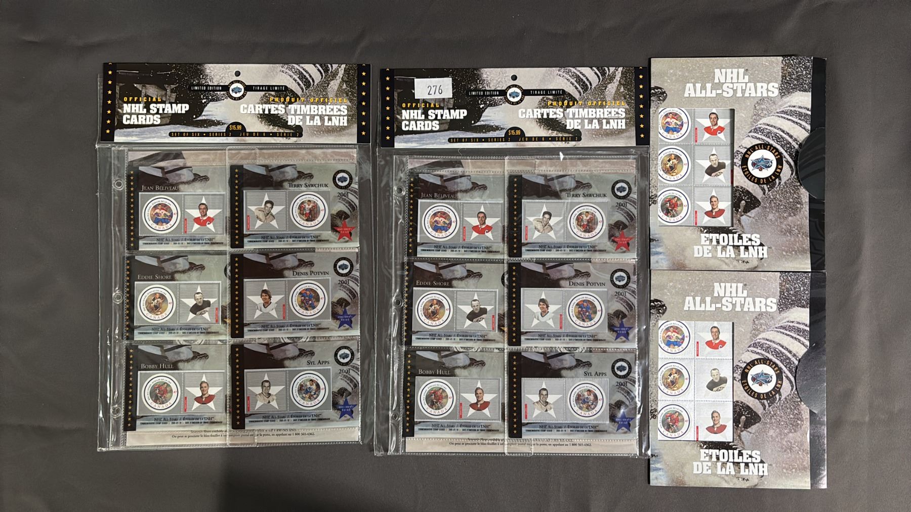(2) NHL ALL STARS STAMP COLLECTIONS & (2) NHL STAMP CARDS - Able Auctions