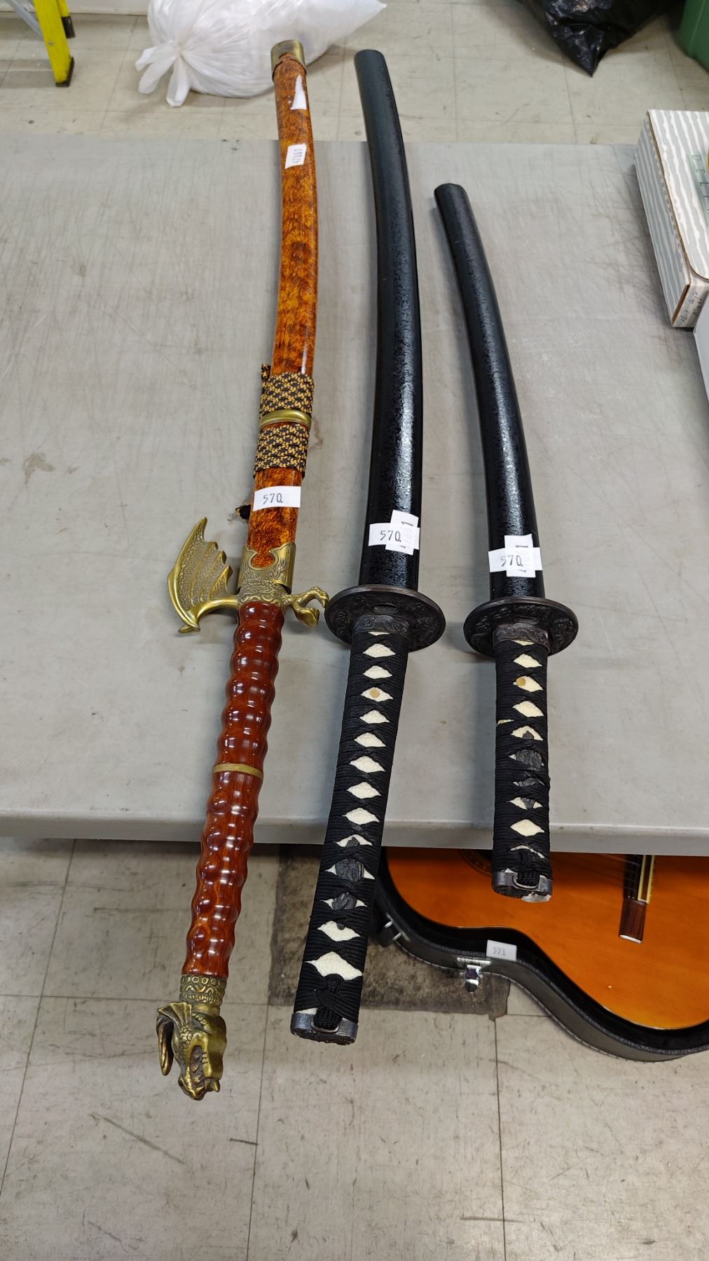 3 REPLICA SAMURAI SWORDS - Able Auctions