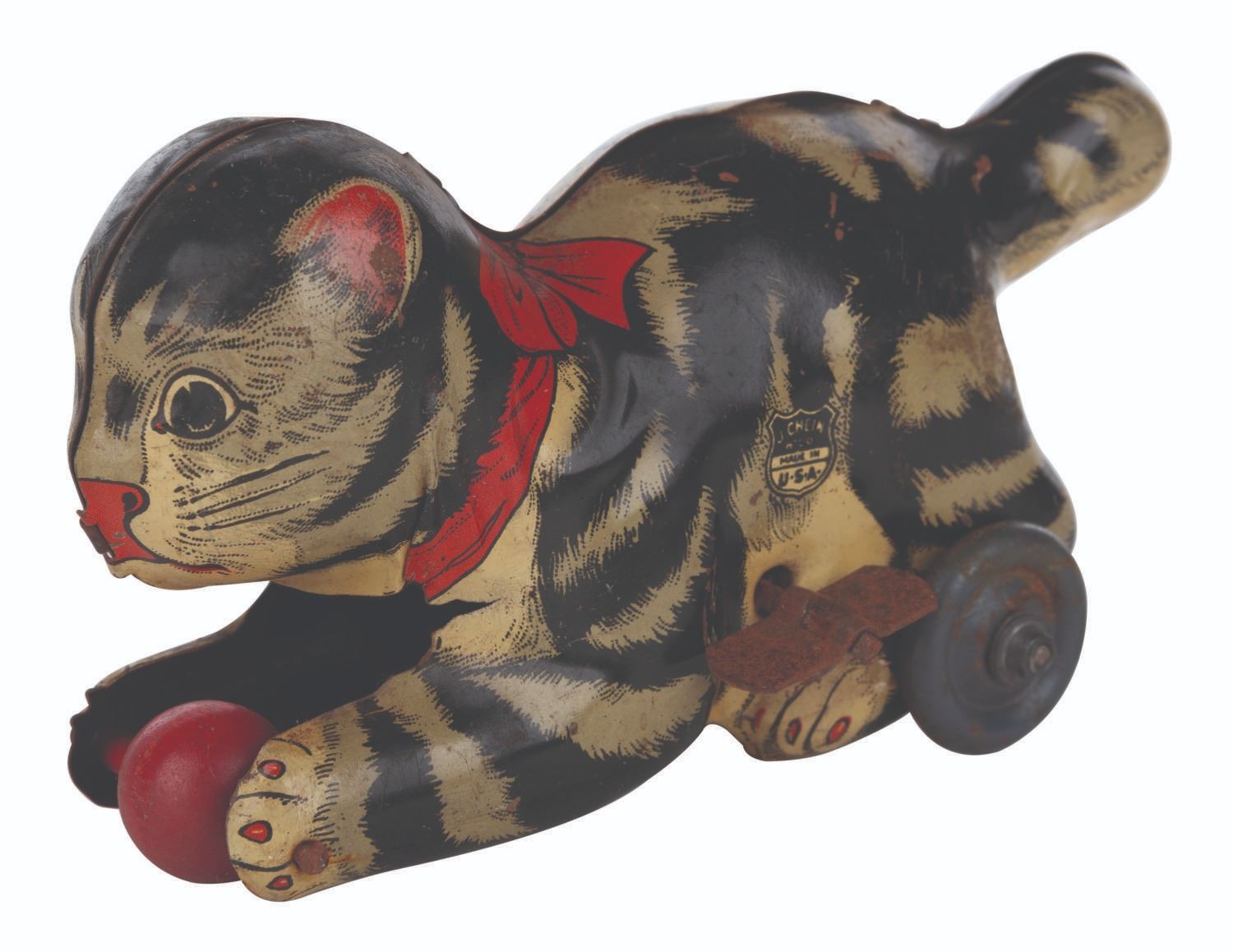 A Creeping Cat Wind-Up Tin Toy.