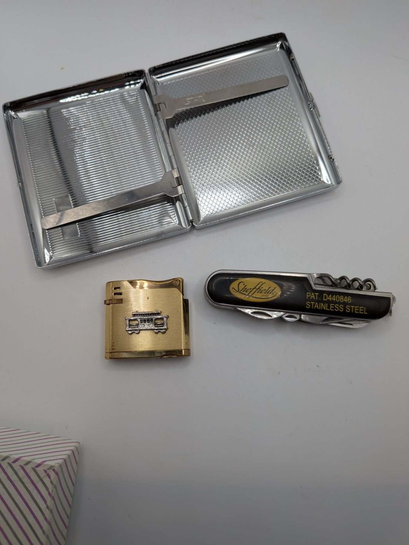 Cigarette Case Sheffield Multi-Knife and Lighter