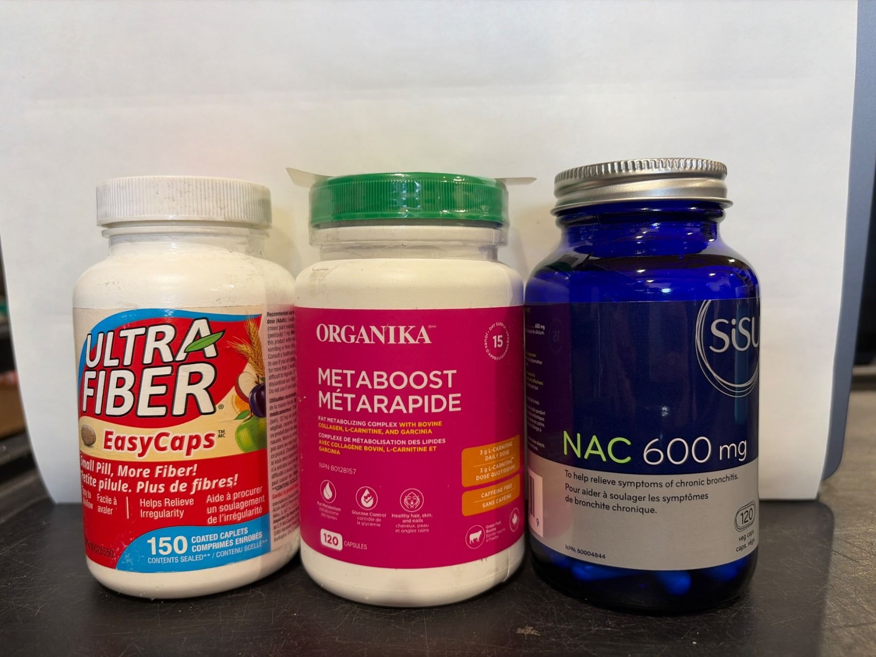 3 Dietary Supplements: Ultra Fiber EasyCaps (150 capsules), Organika ...