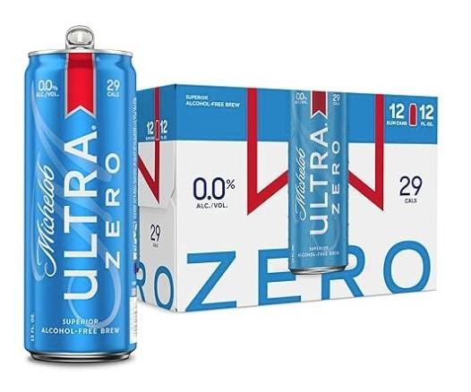 Case of 20 Cans of Michelob Ultra Zero Beer, 355 mL Each