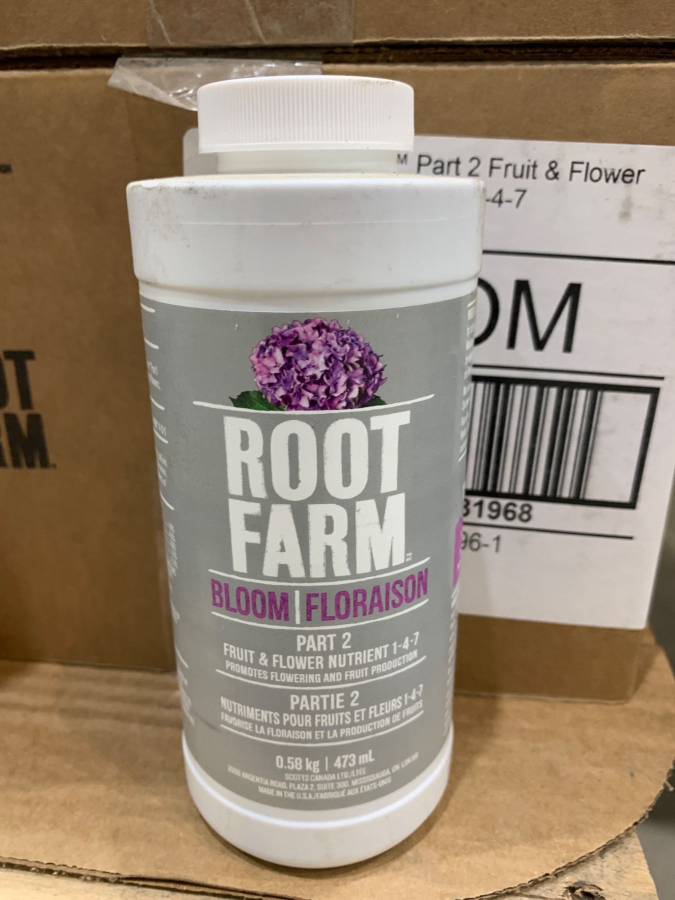 Root Farm Bloom Part 2 Fruit & Flower Nutrient 1-4-7, 12 x 473 mL