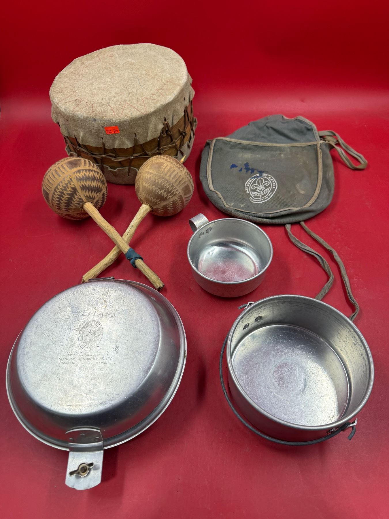 Vintage Boy Scouts Collectibles & Instruments: Cookware, Satchel, Drum ...