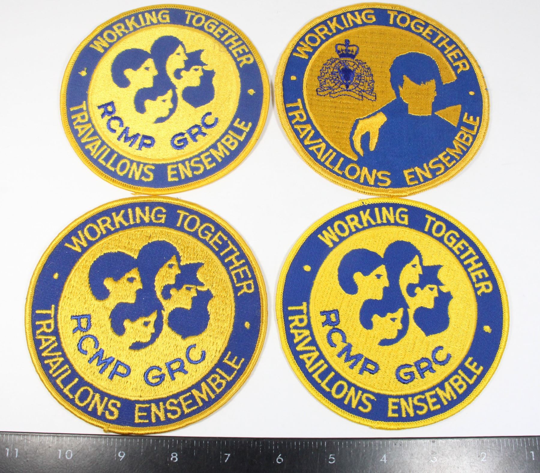 #605 Lot 4 RCMP GRC Worling Together large crests