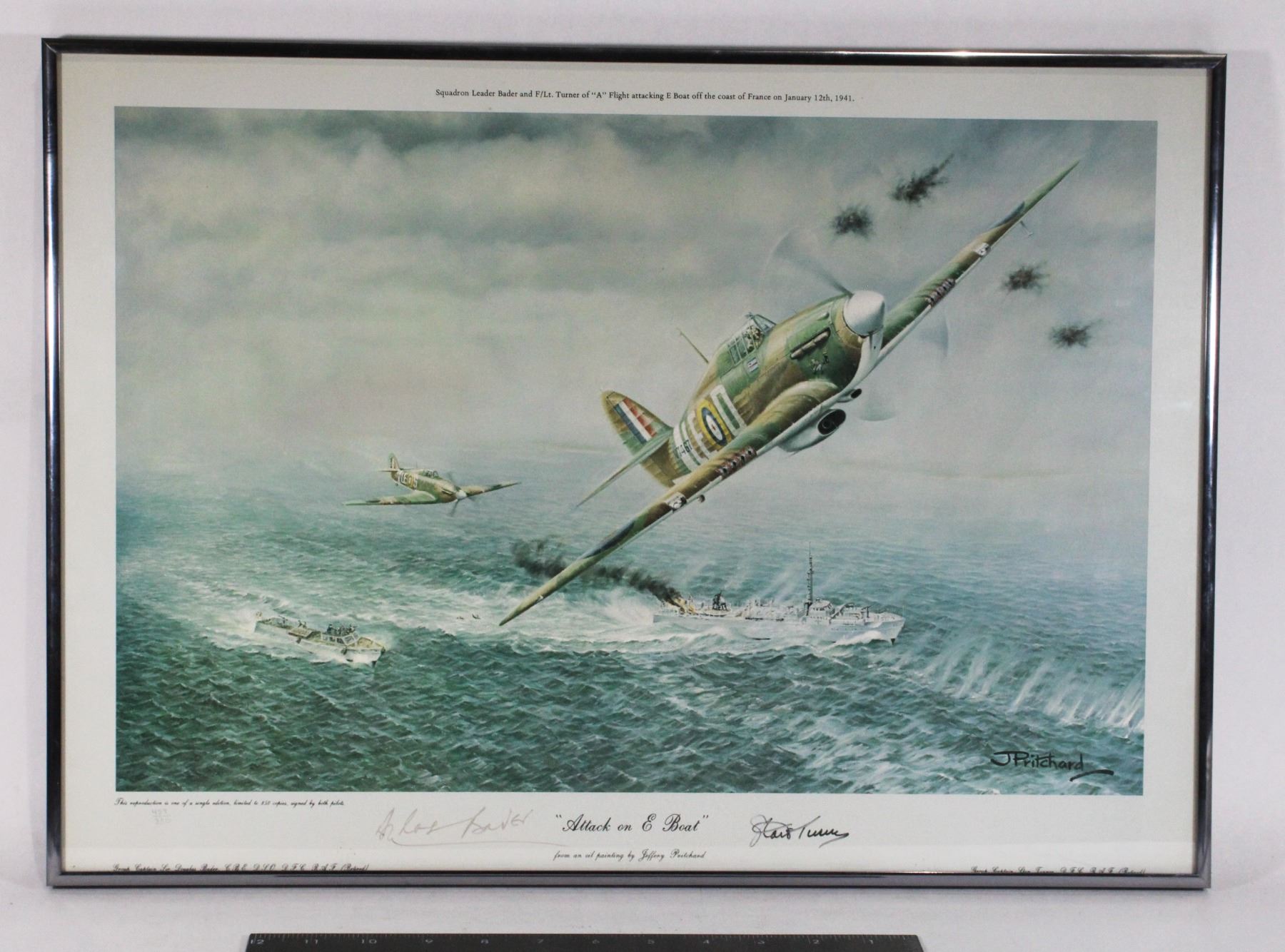 #829 Attack on E Boat WW2 Signed Framed Print