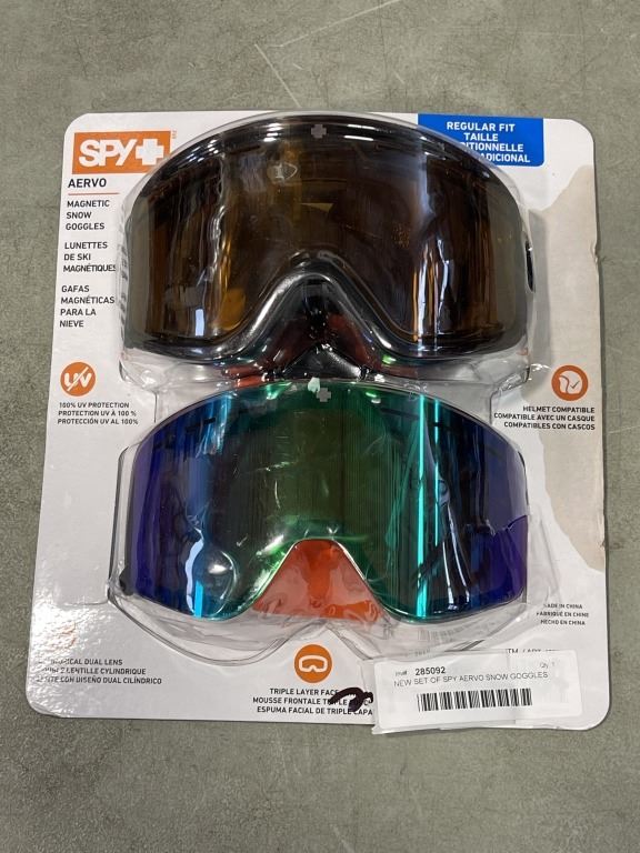 NEW SET OF SPY AERVO SNOW GOGGLES WITH EXTRA LENSE