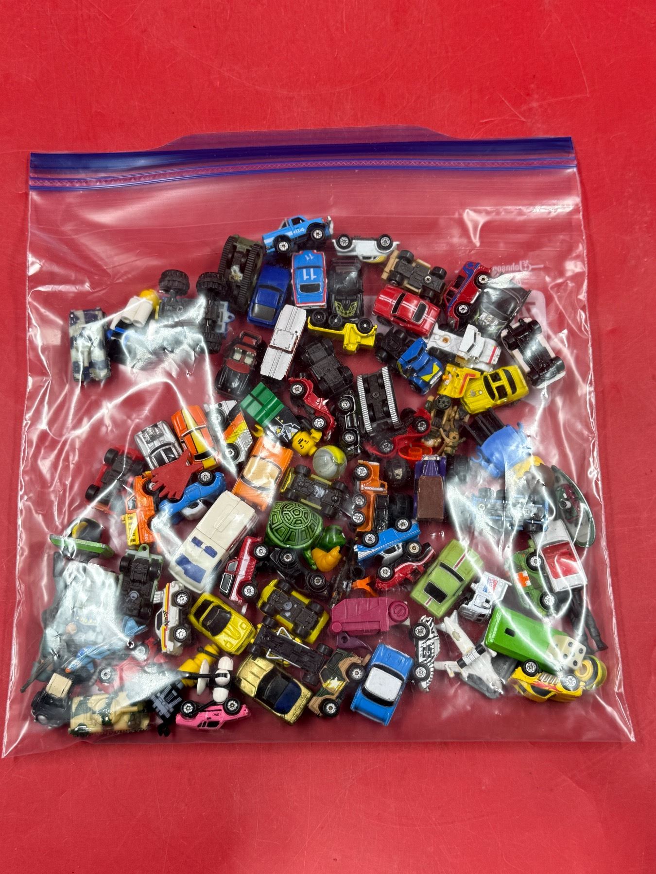 Bag of Assorted Miniature Toy Vehicles