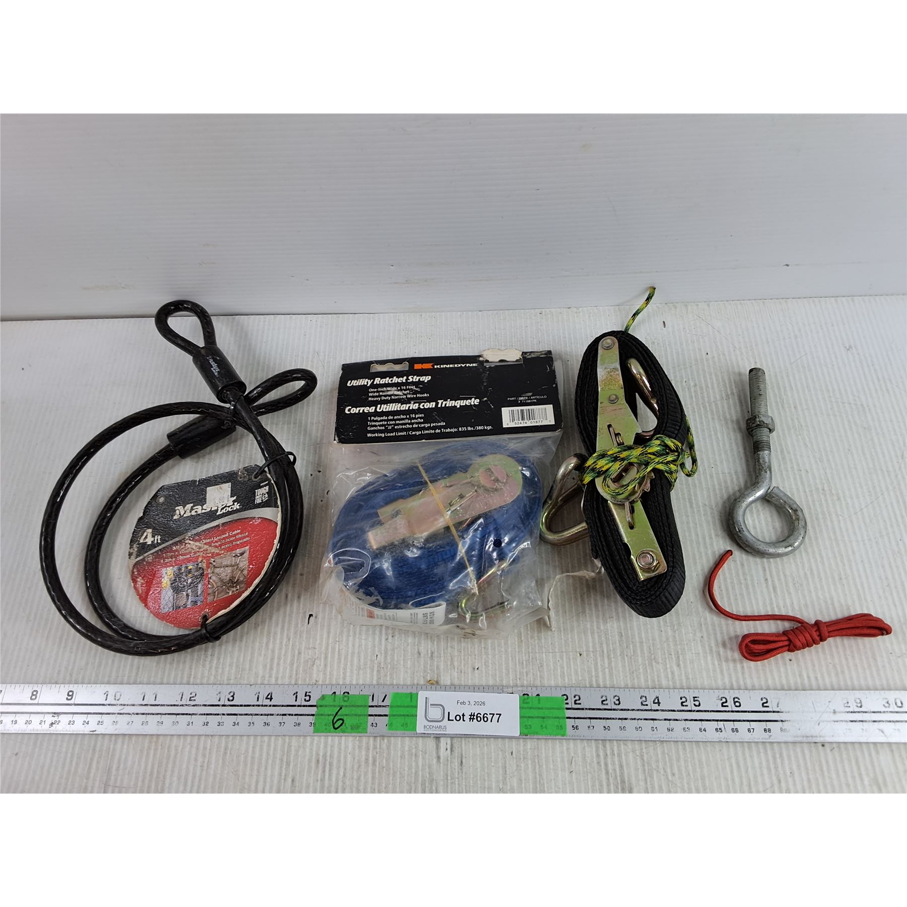 4' Steel Looped Cable, Utility Ratchet Straps, Eye Bolt - Bodnarus ...