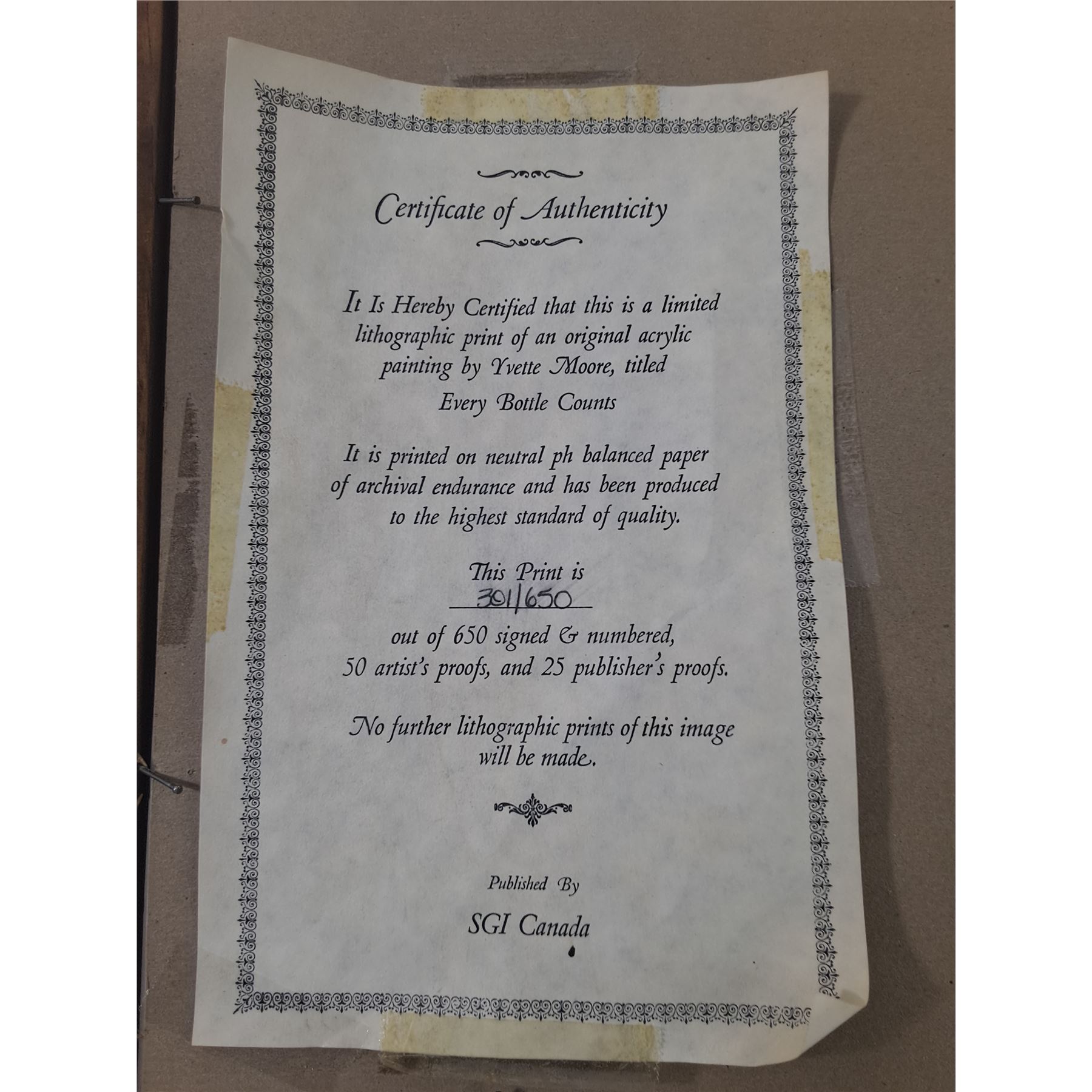 Every Bottle Counts by Yvette Moore Framed Print w/ Certificate of ...