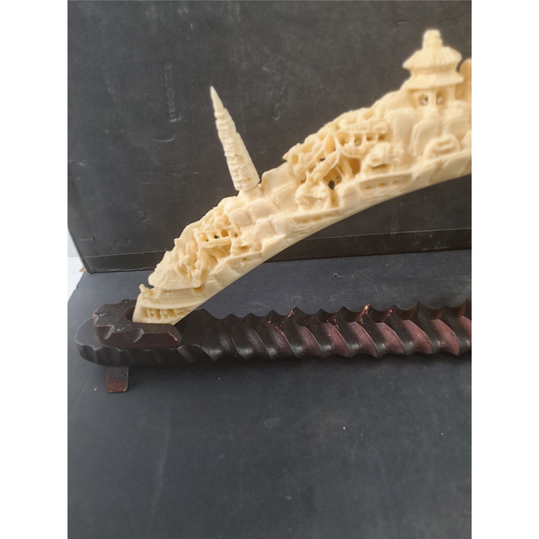 Carved Plastic Tusk w/ Stand, 29" Long - PICK UP ONLY - Bodnarus ...