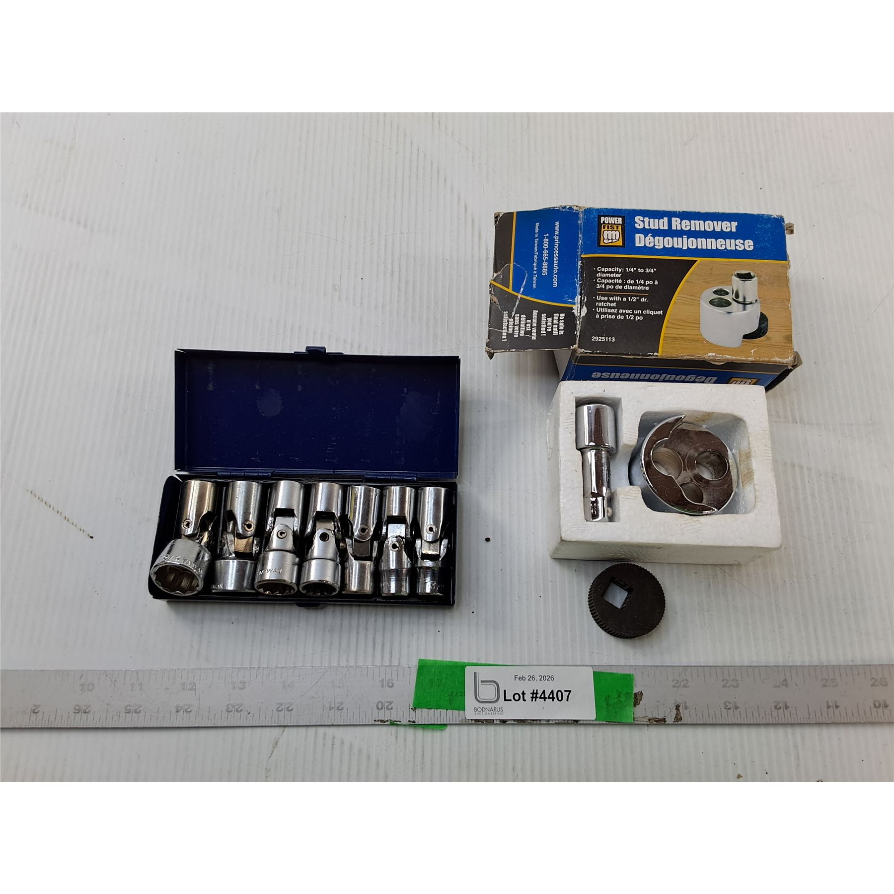Power Fist Stud Remover & Joint Socket Set - Bodnarus Auctioneering