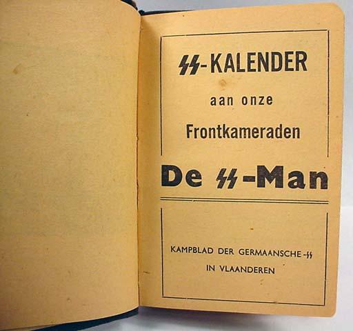 RARE 1944 WW2 GERMAN NAZI SS CALENDAR / KALENDAR B