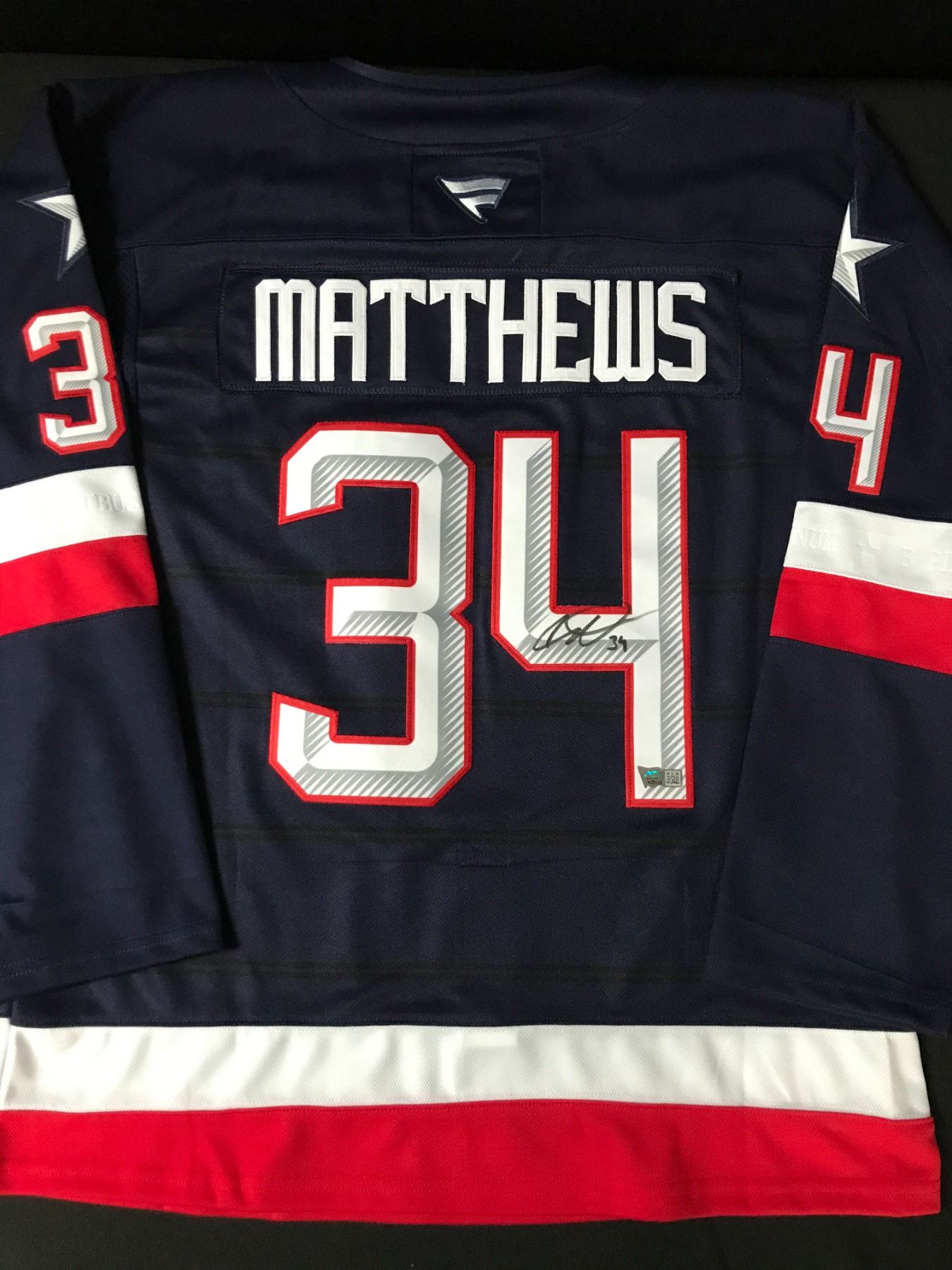 AUSTON MATTHEWS SIGNED TEAM USA HOCKEY JERSEY - ACE COA