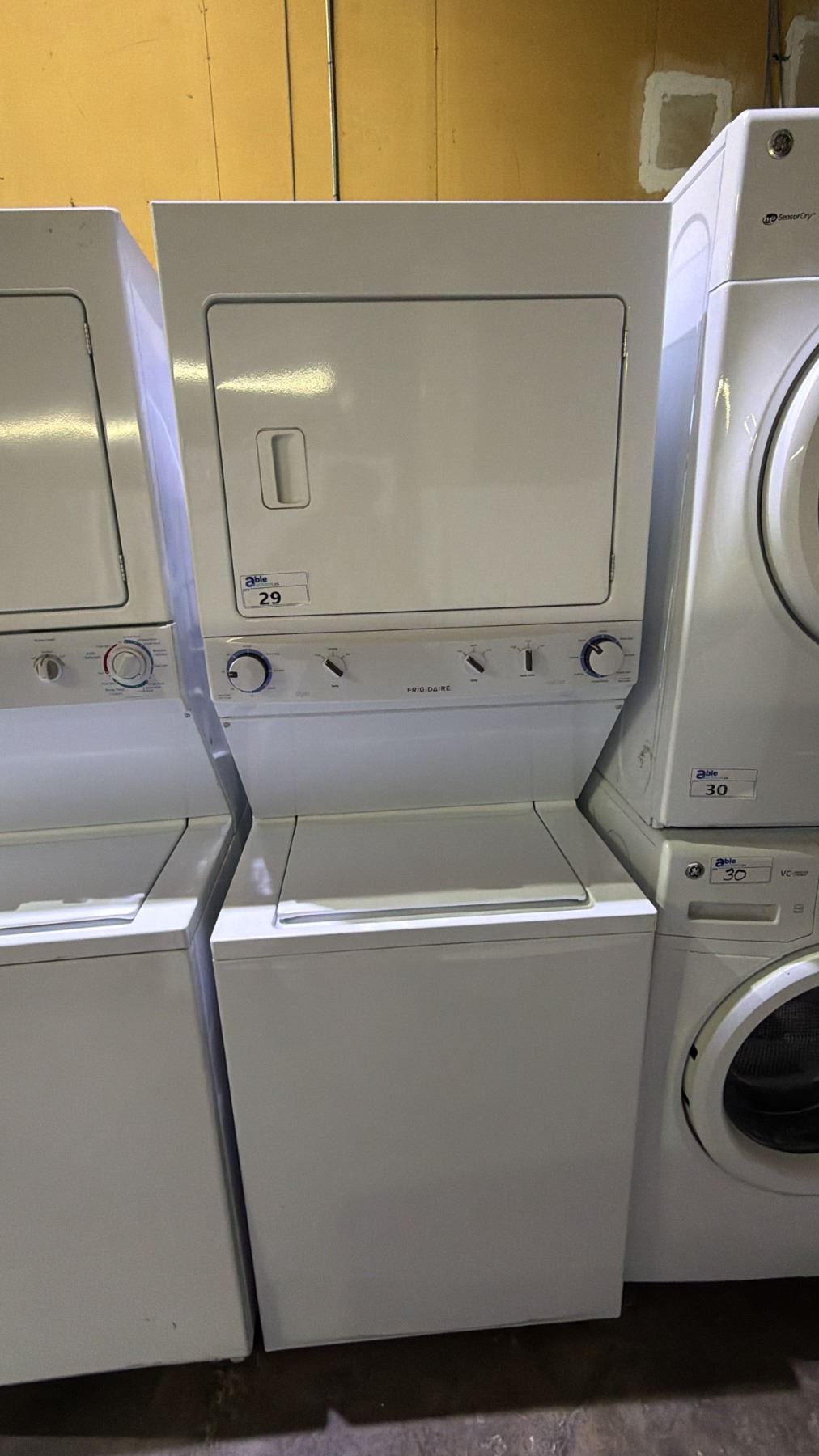 FRIGIDAIRE STACKING WASHER & DRYER - Able Auctions