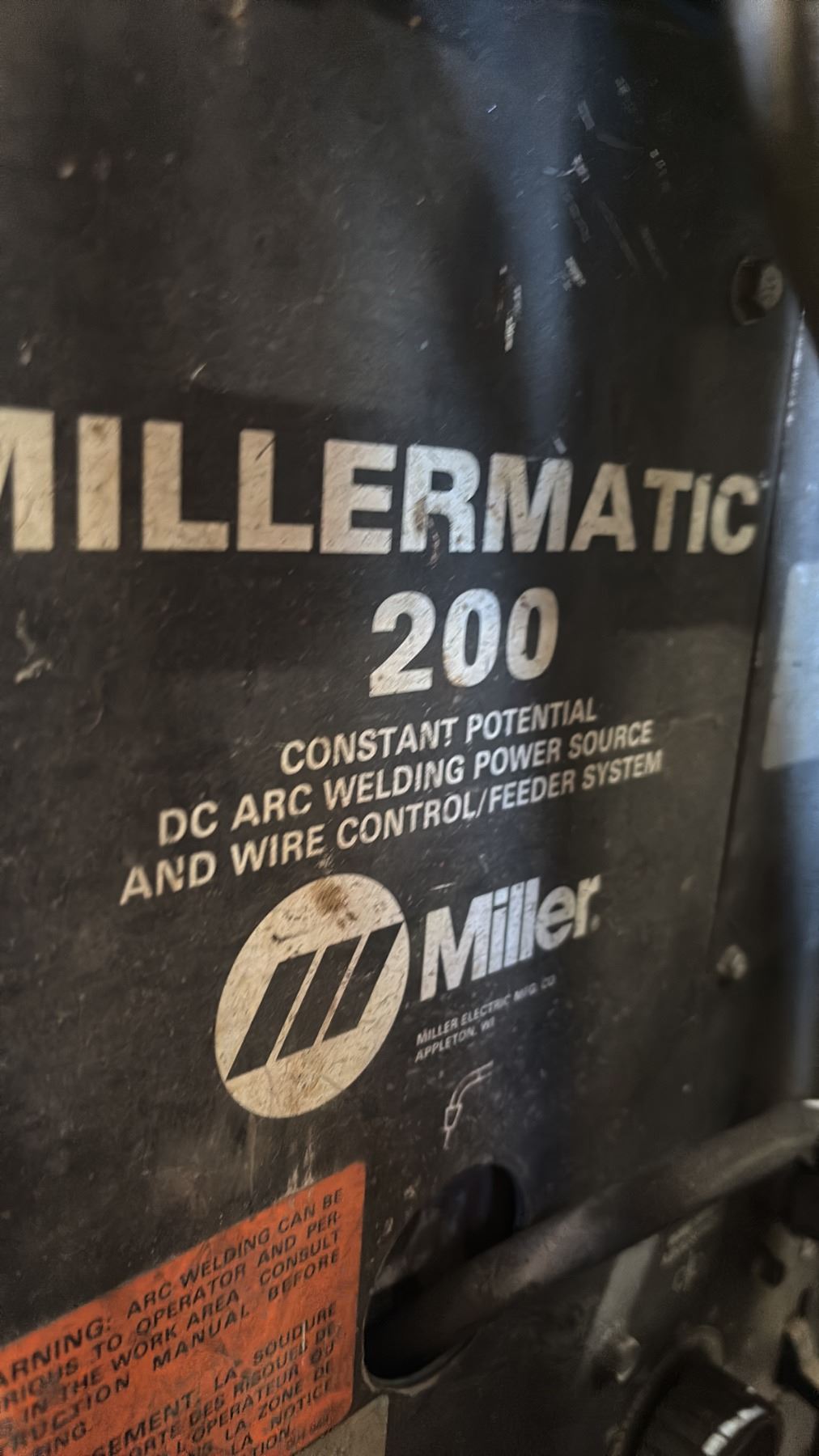 MILLER MILLERMATIC 200 CONSTANT POTENTIAL DC ARC WELDING POWER SOURCE ...