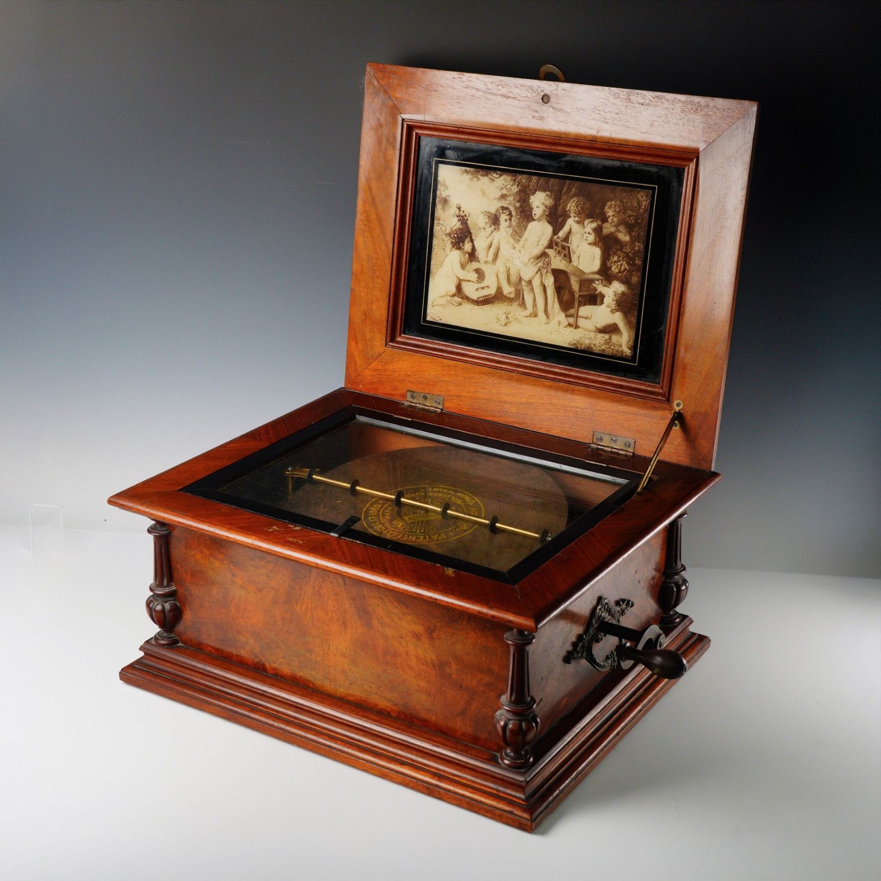 Victorian Symphonion Disc Music Box with Thirteen Discs