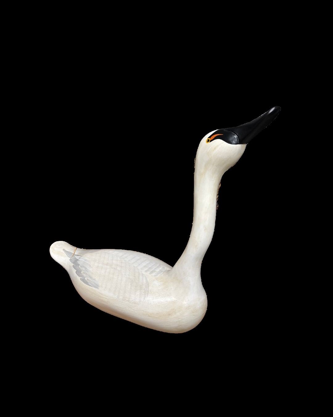 Hand-carved Swan Decoy by Joey Jobes