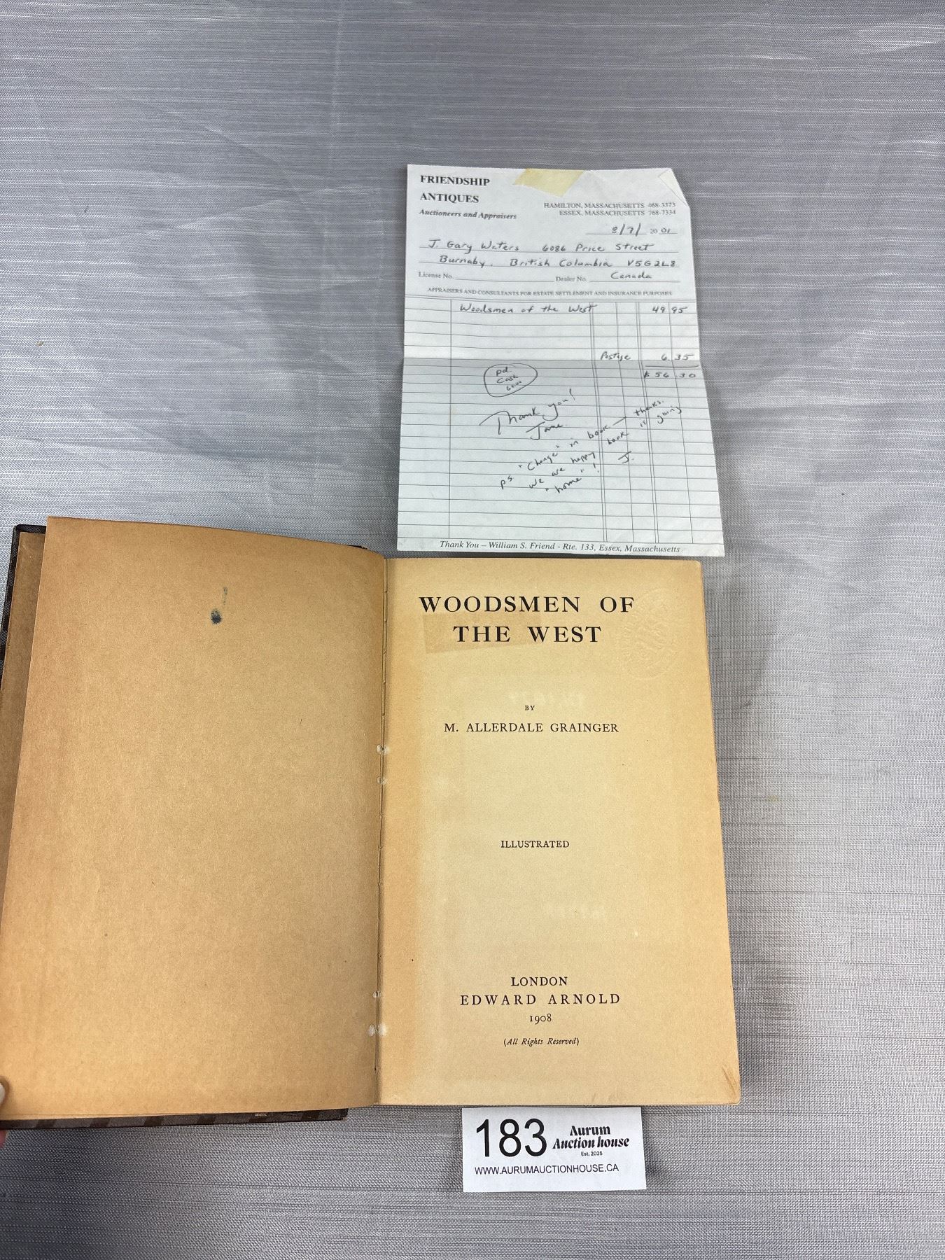 1908 Woodsman Of the West Hard Cover Book in Good Shape