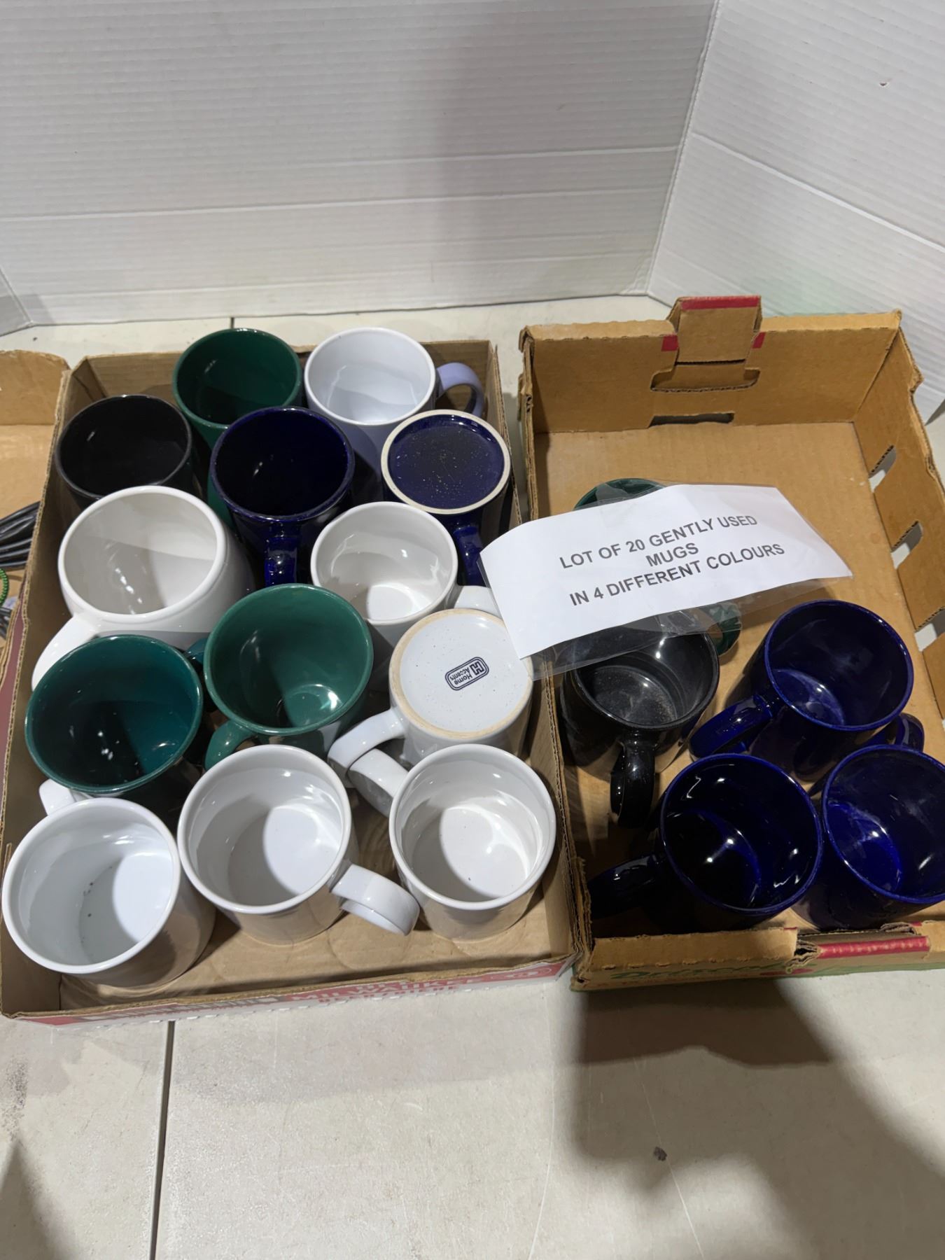 Lot of 20 gently used mugs in four different colors