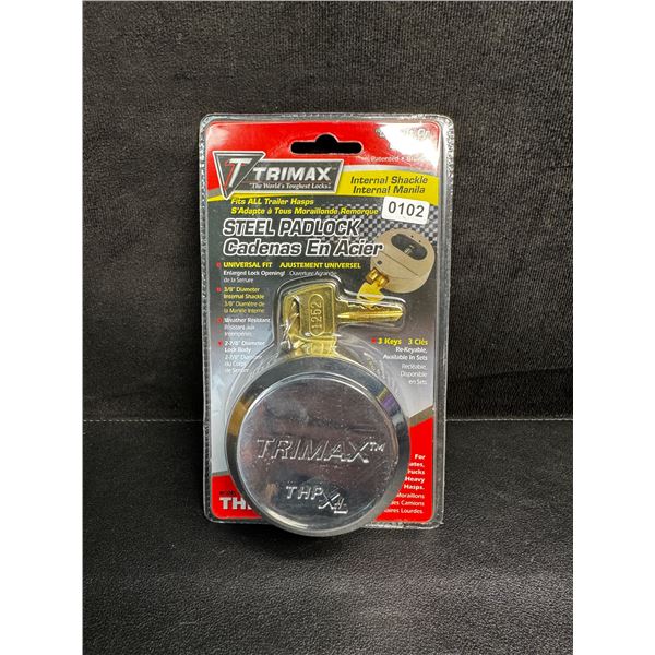 Trimax Steel Padlock Internal Shackle Trailer Door Lock with Keys ...