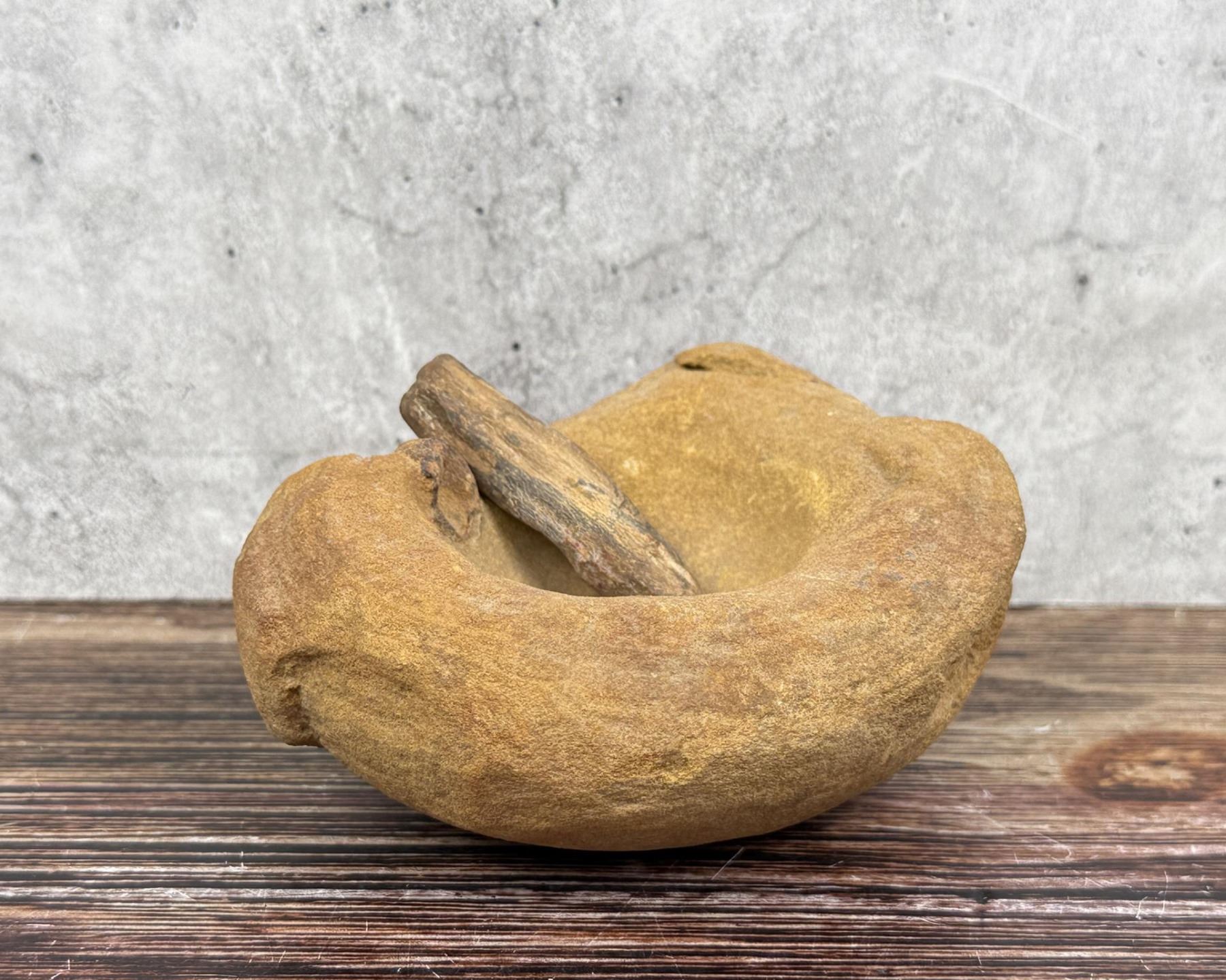 Native American Indian Stone Paint Pot Mortar