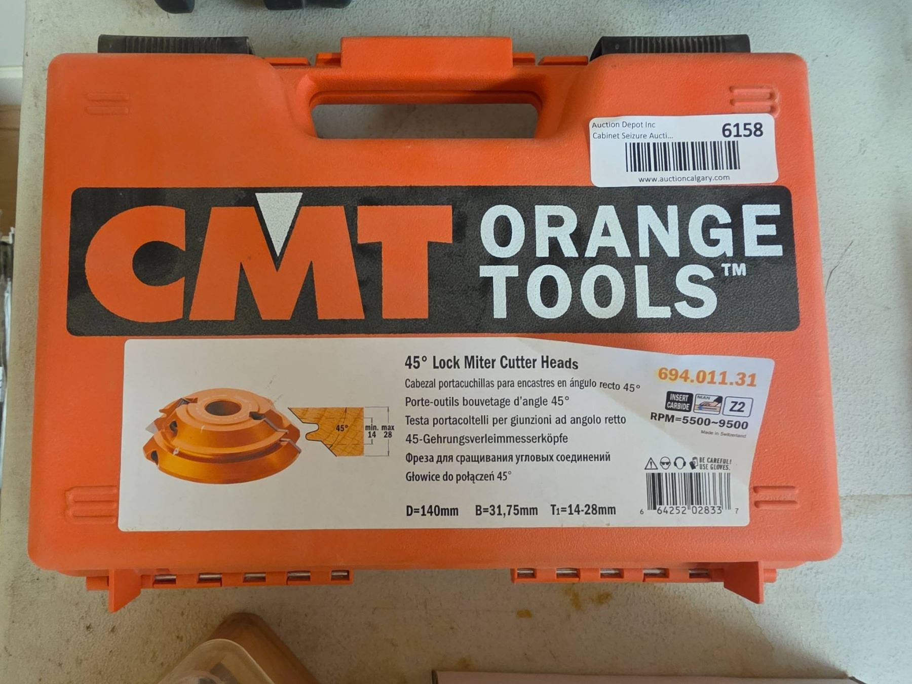 CMT Orange Tools 694.011.32 45-Degree Lock Miter Cutter Heads Set