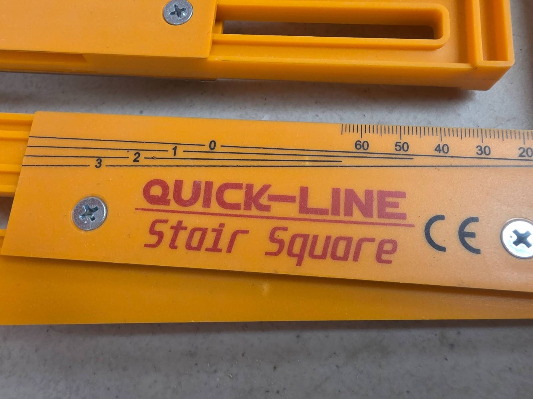 Quick-Line Stair Square Measuring Tool with Ruler Markings