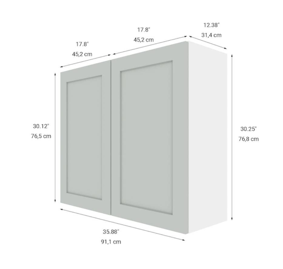 Eklipse RD-HG36-GT Wall Cabinet 36″ 2 Door Angelite