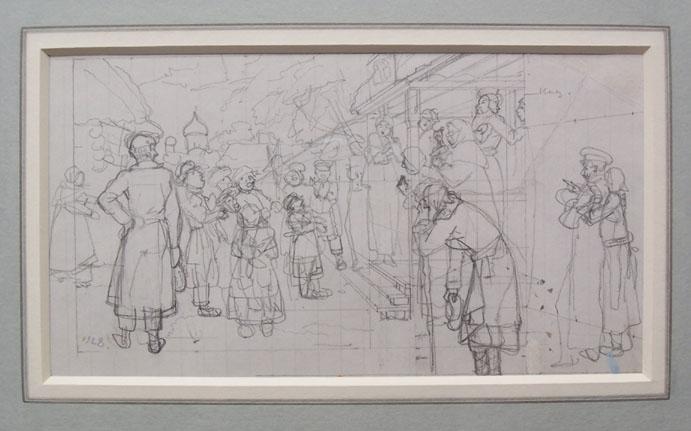 KONSTANTIN SOMOV Drawing 1928 Russian Art