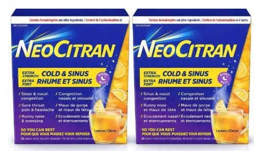 NeoCitran Cold and Sinus Extra Strength Lemon Flavor ...