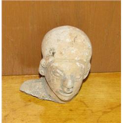 Mayan sculpted and incised clay Head Fragment