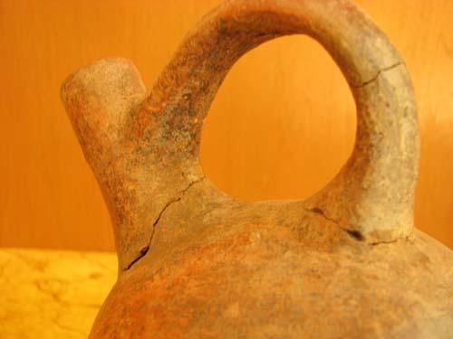 Antique Mayan Clay Face Jug