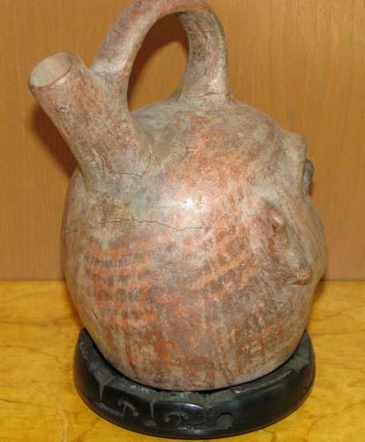 Antique Mayan Clay Face Jug