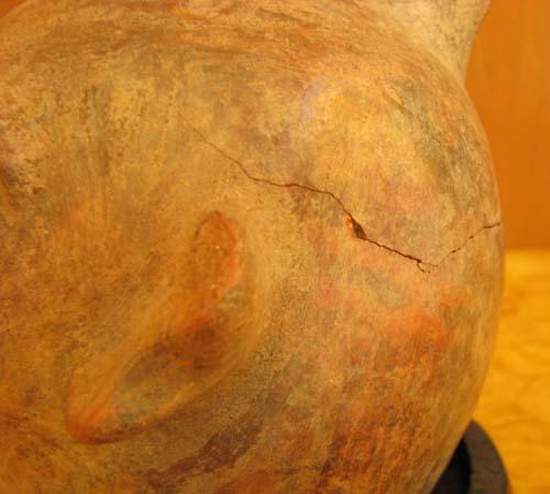 Antique Mayan Clay Face Jug