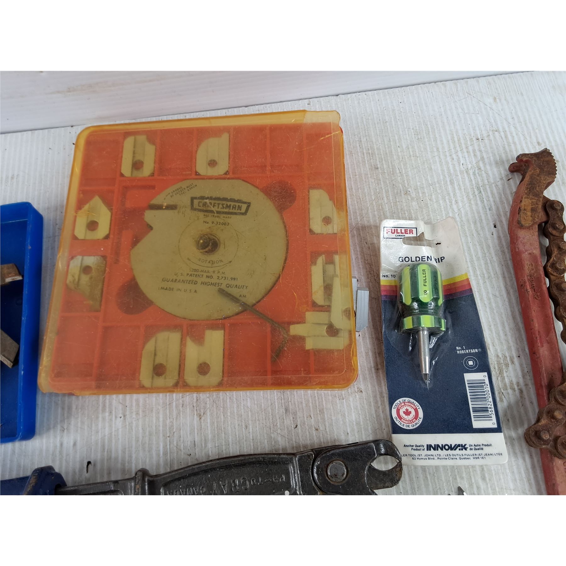 Nail Puller, Golden Grip Screwdriver, Chain Wrench, Samco Tru Cut Wheel ...