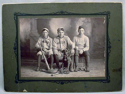 C. 1890'S MOUNTED PHOTO OF BASEBALL PLAYERS IN UNI